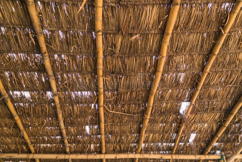 Bamboo roof texture stock image. Image of construction - 21021439