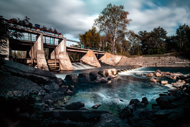 Old Dam in Rural Site Long Exposure Shot Stock Image - Image of nature ...
