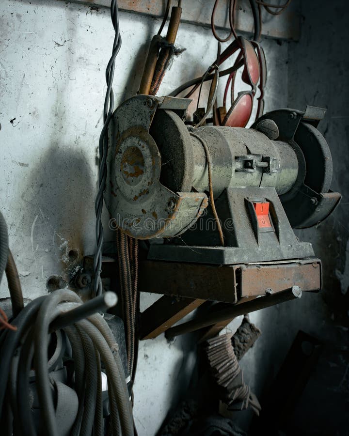 Old Dusty Angle Grinder - Vintage Power Tool Covered in Dust Stock ...