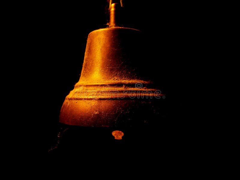 Old Dusty Bell on Black Background Stock Image - Image of object, filth ...
