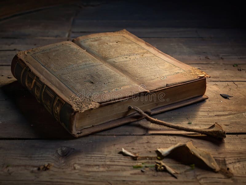 Old, Dusty Books, Lying on the Floor Stock Illustration - Illustration ...