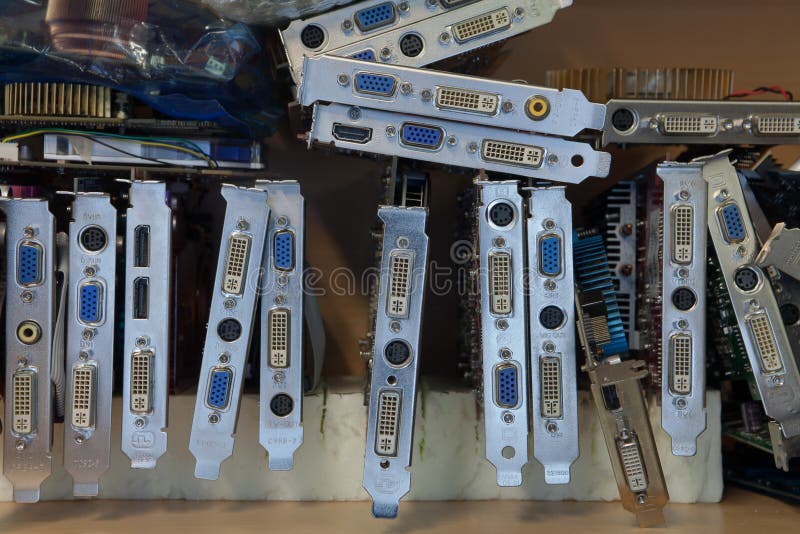 Old Dusty Computer Graphics Cards Stock Photo - Image of engineering ...
