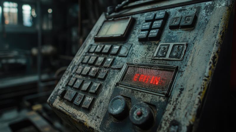 Old Dusty Control Panel Showing Error in Industrial Factory Stock Photo ...