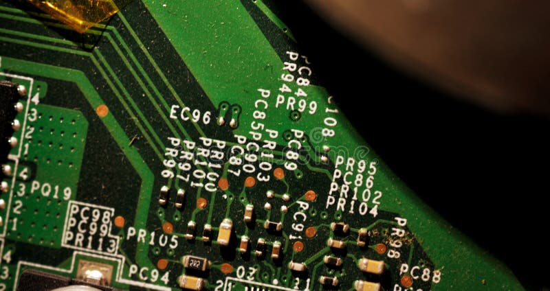 Old Dusty and Dirty Laptop Circuit Board Close-up Stock Photo - Image ...