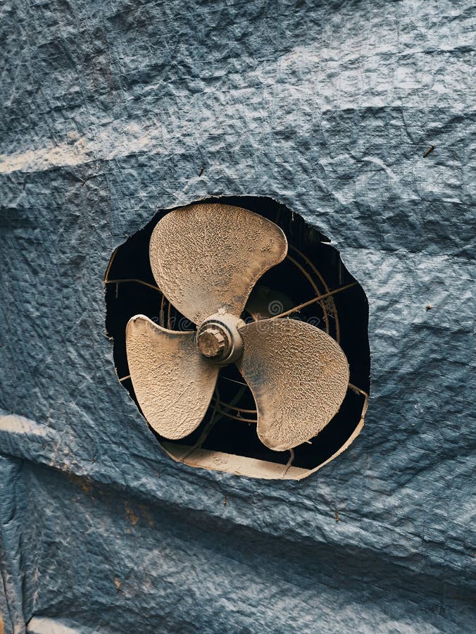 Old Dusty Exhaust in an Abandoned Warehouse Stock Photo - Image of blue ...