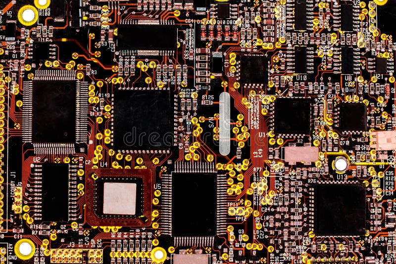 Old Dusty Integrated Circuit Board Stock Photo - Image of chips ...