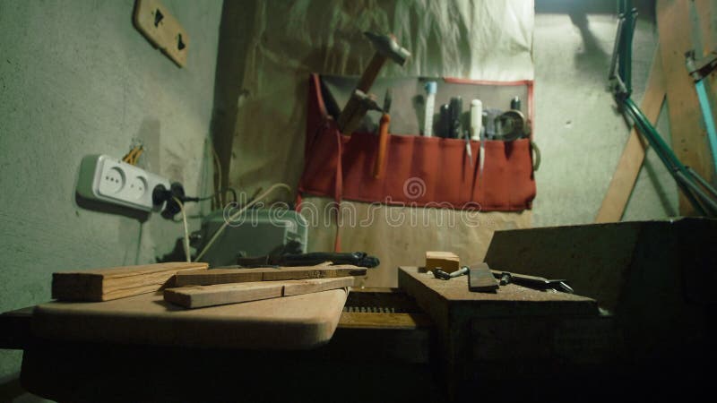 Old Dusty Mechanics Workshop with Old Tools Covered by Dust Stock Video ...