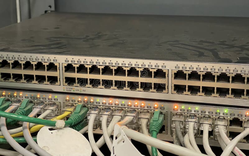 Old and Dusty Network Equipment, an Old Ethernet Switch Stock Photo ...
