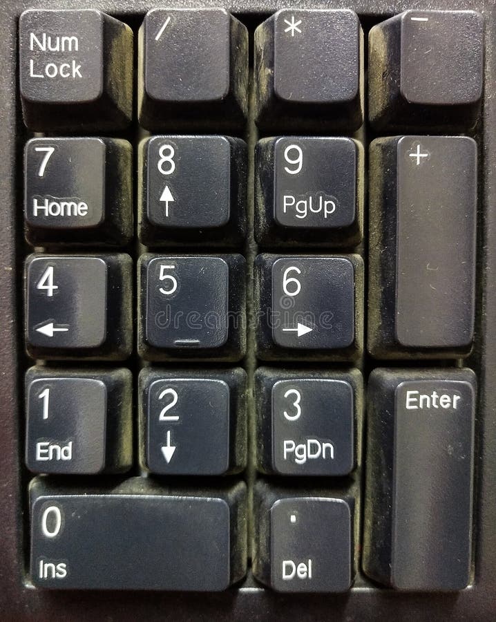 Old Dusty Numarical Pad of Keyboard Stock Photo - Image of numarical ...