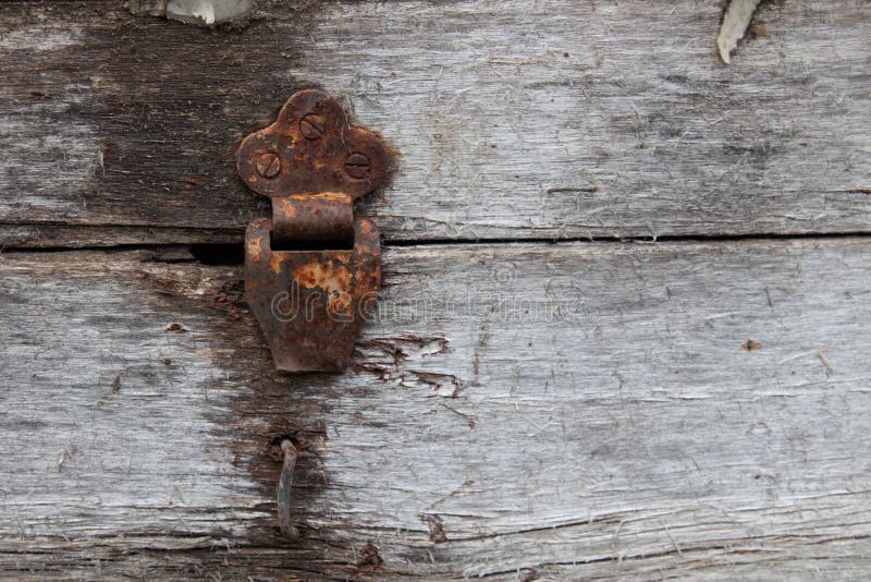 Old Dusty Rustic Hinge on Hinge Box on Grunge Texture Background ...