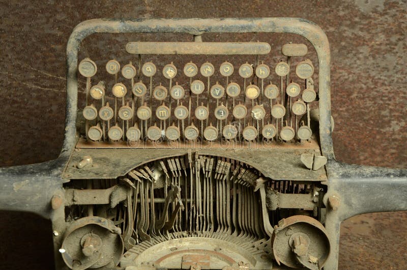 Old dusty rusty typewriter stock photo. Image of metal - 139097770