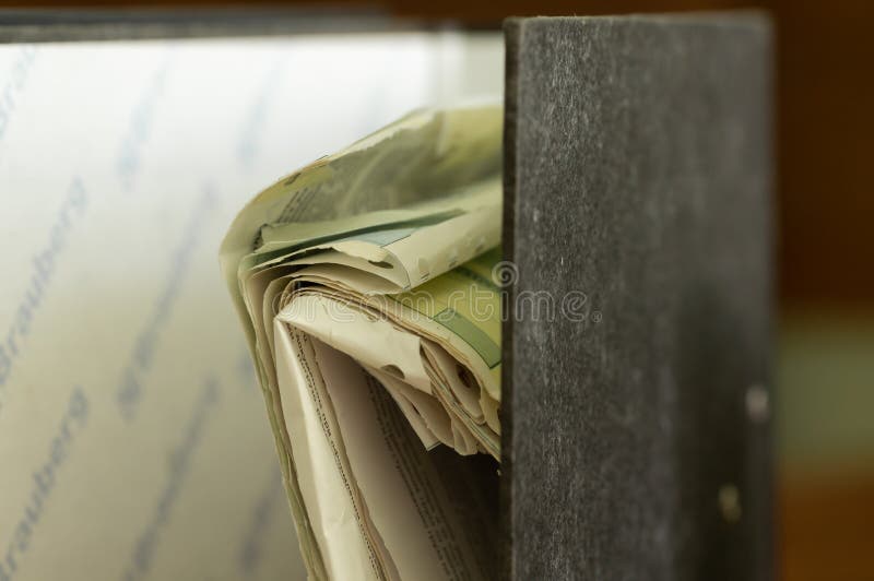 Old Dusty Stack of Papers, Files, Documents on the Shelves of Archive ...