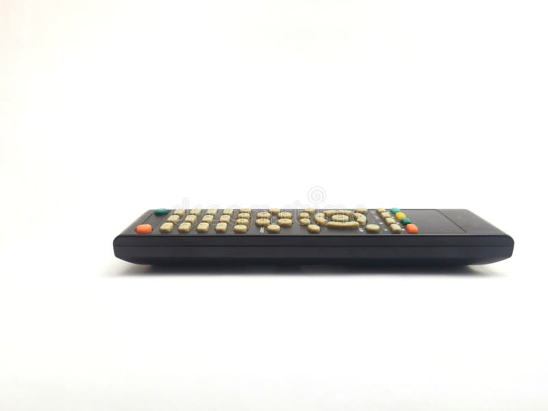 Old Dusty Television Remote Control on an Isolated White Background ...