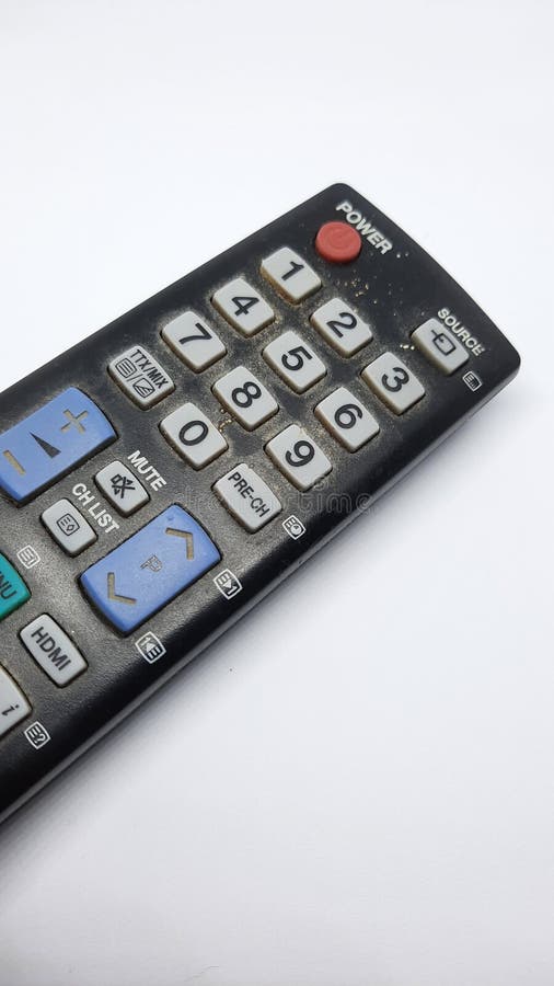 Old and Dusty Tv Remote Controller Isolated on White Background. Stock ...
