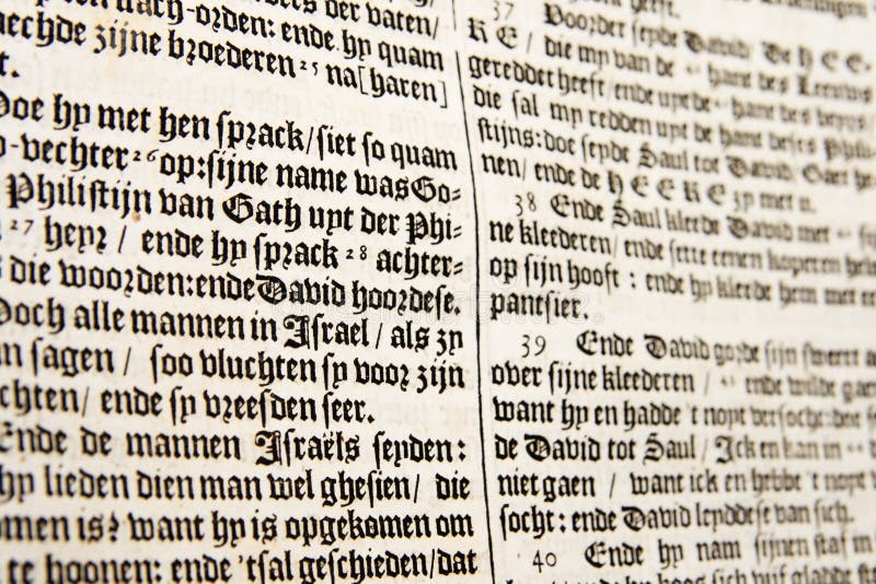 Old dutch bible text stock image. Image of shallow, antique - 12168119
