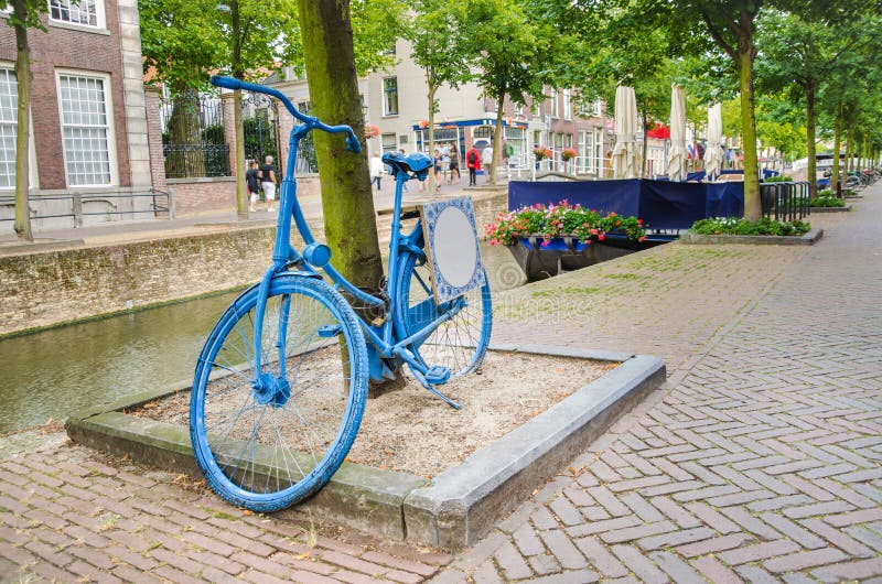 Old Dutch blue bicycle stock image. Image of bicycle - 45548711