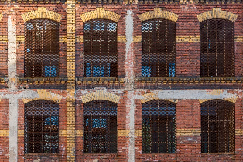 Old Dutch Brick Facade with Red and Beige Clinker Partly Decayed Stock ...