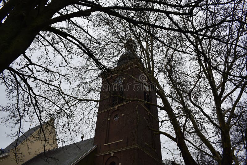 Old Dutch church stock photo. Image of trees, terborg - 137695382