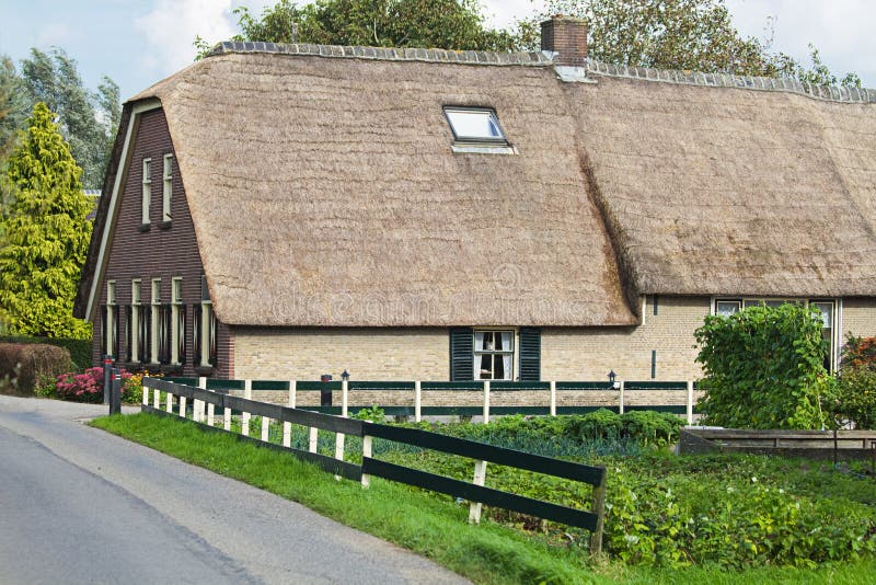 Old Dutch Farm with Grocery Garden Stock Image - Image of road ...
