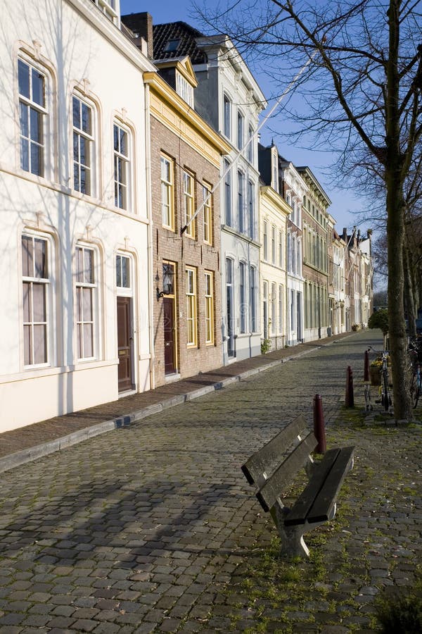 Dutch street with canal stock image. Image of town, typical - 7928979