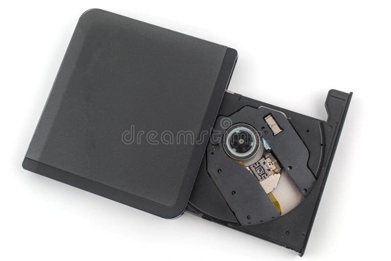 Old DVD-ROM in Drive on White Stock Photo - Image of digital ...