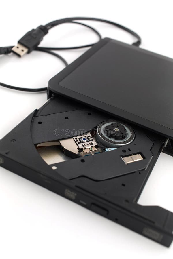 Old DVD-ROM In Drive On White Stock Photo - Image of keyboard, laptop ...