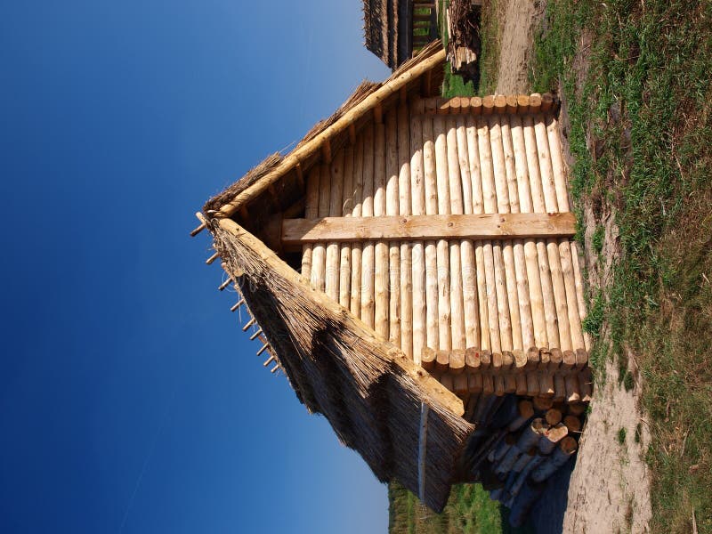 Old Early-medieval Hut, Zmijowiska, Poland Stock Photo - Image of ...
