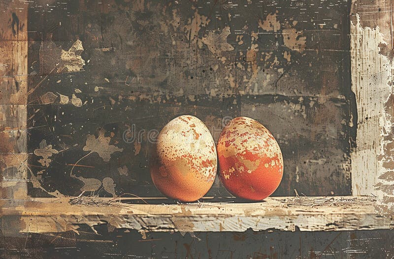 - an Old Easter Painting with an Egg, Generative Ai. Stock Illustration ...