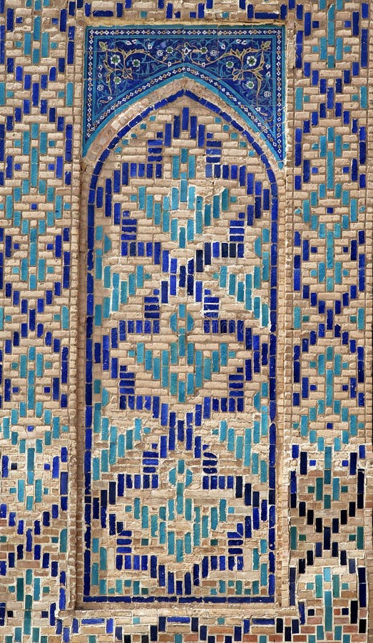 Old Eastern Mosaic on the Wall, Uzbekistan Stock Image - Image of ...