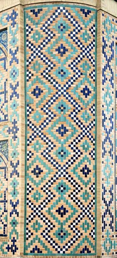 Old Eastern Mosaic on the Wall, Uzbekistan Stock Image - Image of ...