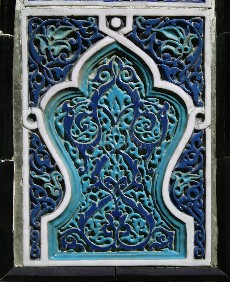 Old Eastern Mosaic on the Wall, Uzbekistan Stock Image - Image of ...