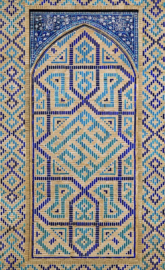 Old Eastern Mosaic on the Wall, Uzbekistan Stock Image - Image of ...