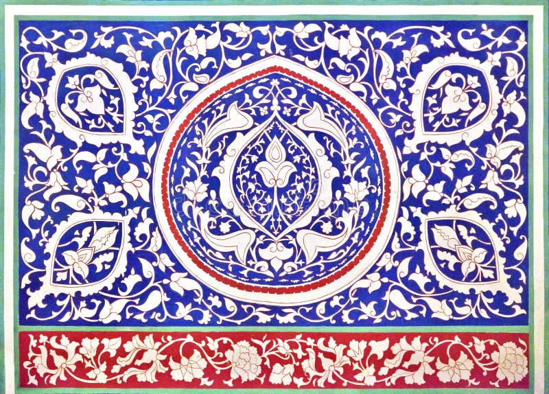 Old Eastern Mosaic on the Wall, Uzbekistan Stock Image - Image of blue ...