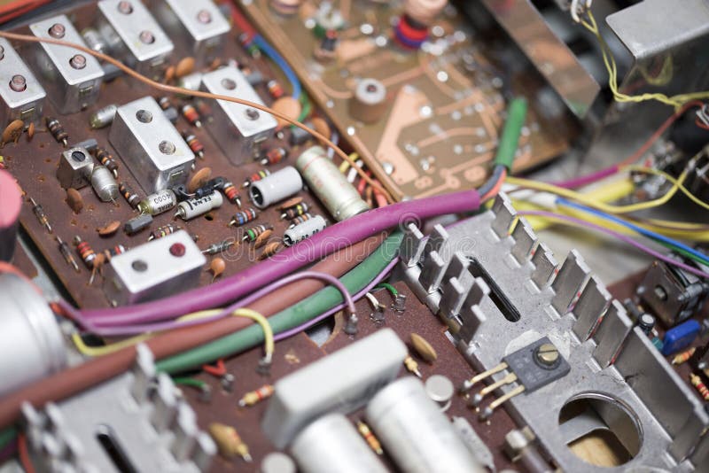 Old eclectronic circuit stock image. Image of cables - 36123715