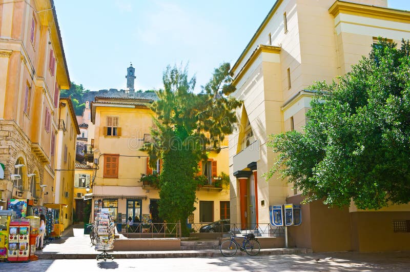 The Old Edifices of Syntagma Square and Stone Clocktower of Acronauplia ...