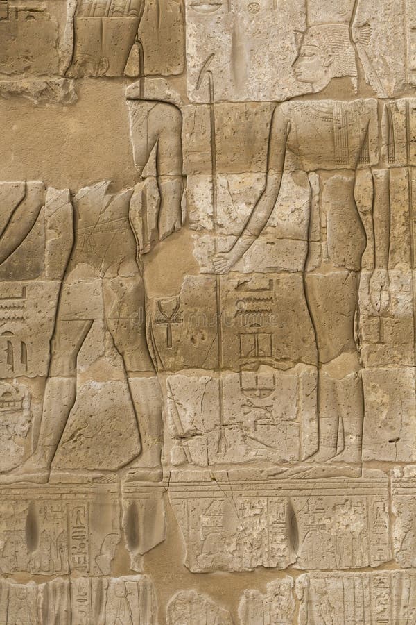Old Egypt Hieroglyphs Carved on the Stone Stock Photo - Image of ombo ...