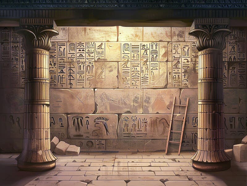 Old Egyptian Inscriptions and Illustrations As a Background. AI ...
