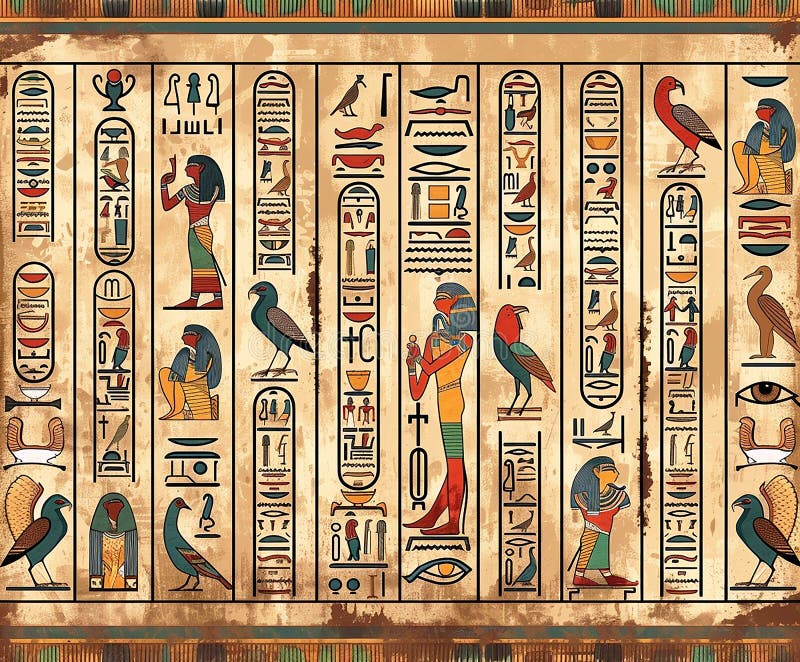 Old Egyptian Inscriptions and Illustrations As a Background. AI ...
