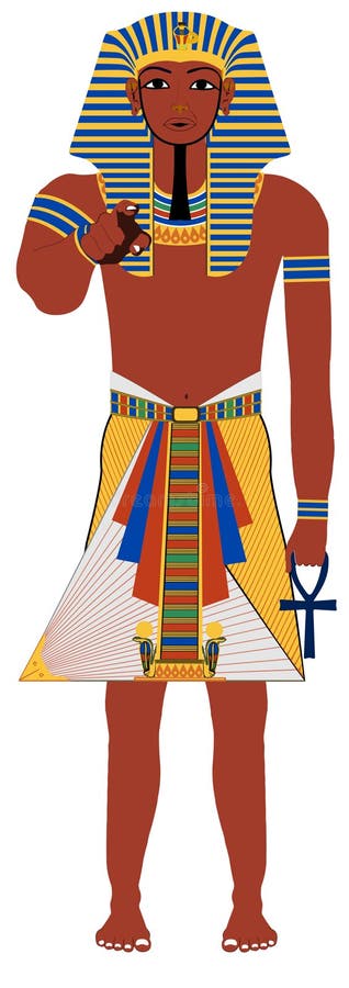 Old Egyptian Pharaoh Points with an Index Finger. Vector Image Stock ...