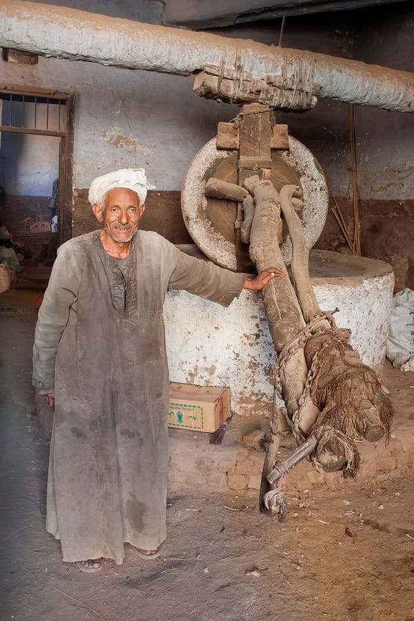Old Egyptian Worker in Traditional Galabeya Editorial Image - Image of ...