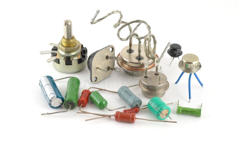 Old electonics components stock image. Image of parts - 38011075