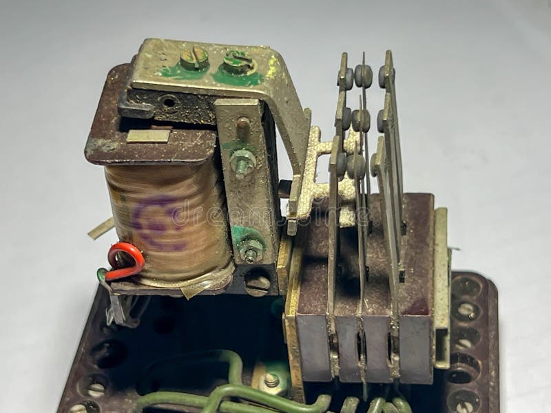 Old Electric Contactor without Housing Close-up Stock Image - Image of ...