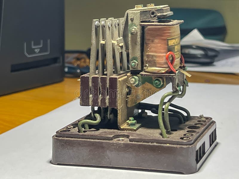 Old Electric Contactor without Housing Close-up Stock Image - Image of ...