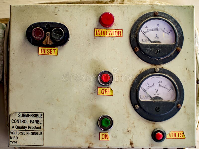 Old electric control panel stock photo. Image of buttons - 61694502