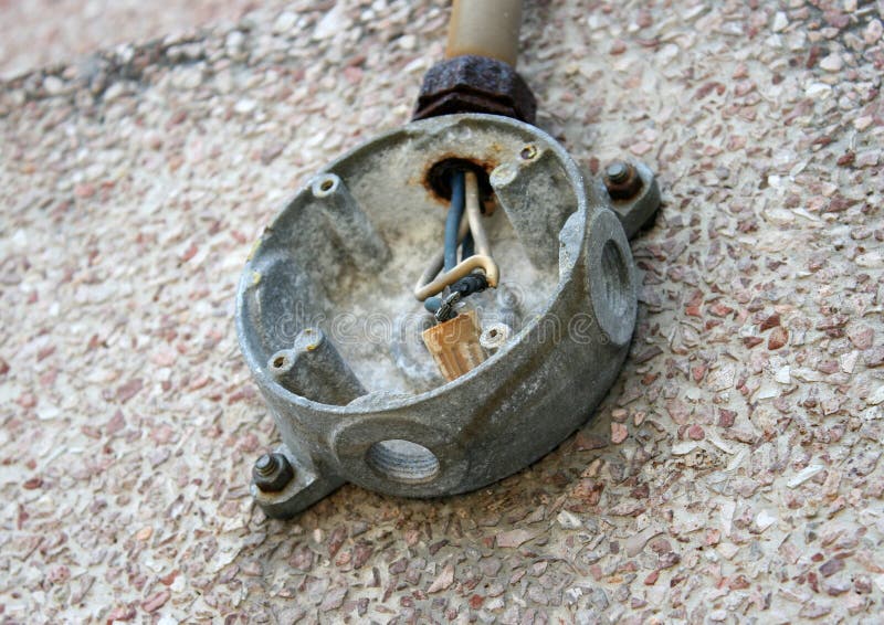 An Old Electric Distribution Box Stock Photo - Image of connector, line ...