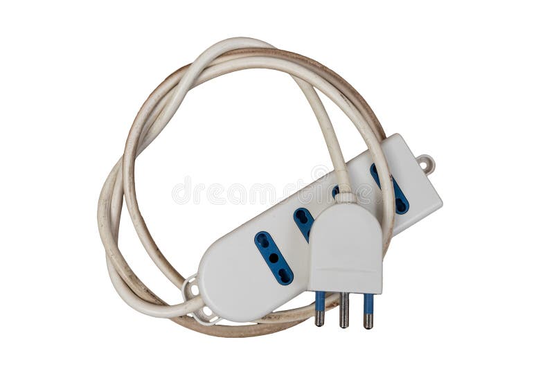 Old Electric Extension Cable Stock Photo - Image of plastic, plug ...