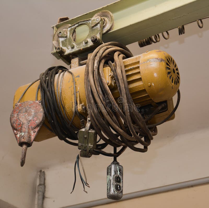 Old Electric Motor To Lift the Load on the Plant Stock Image - Image of ...