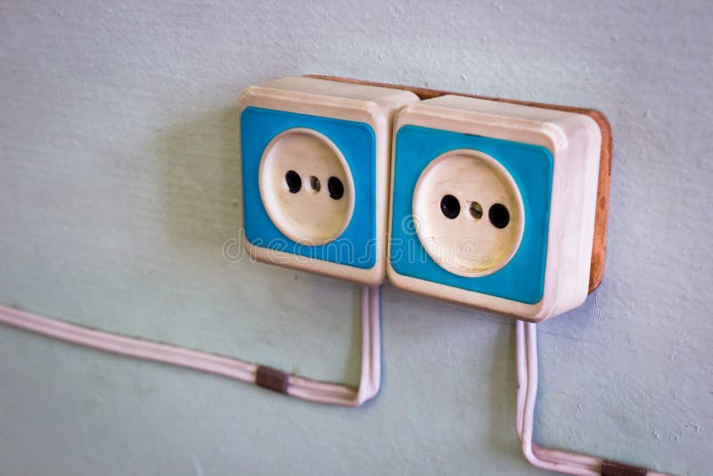 Old Electric Socket and Wire Stock Image - Image of electric, energy ...