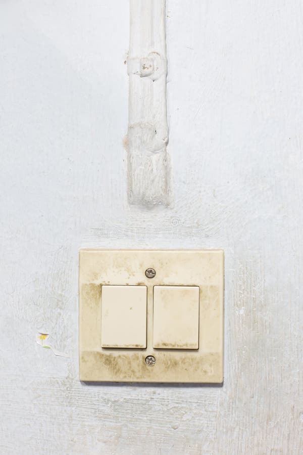 Old Electric Switch and Electric Cable at Wall Stock Image - Image of ...