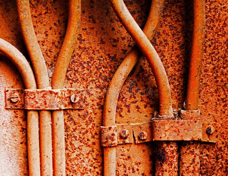 Old Electrical Cables on Rusty Iron Wall Stock Image - Image of wire ...